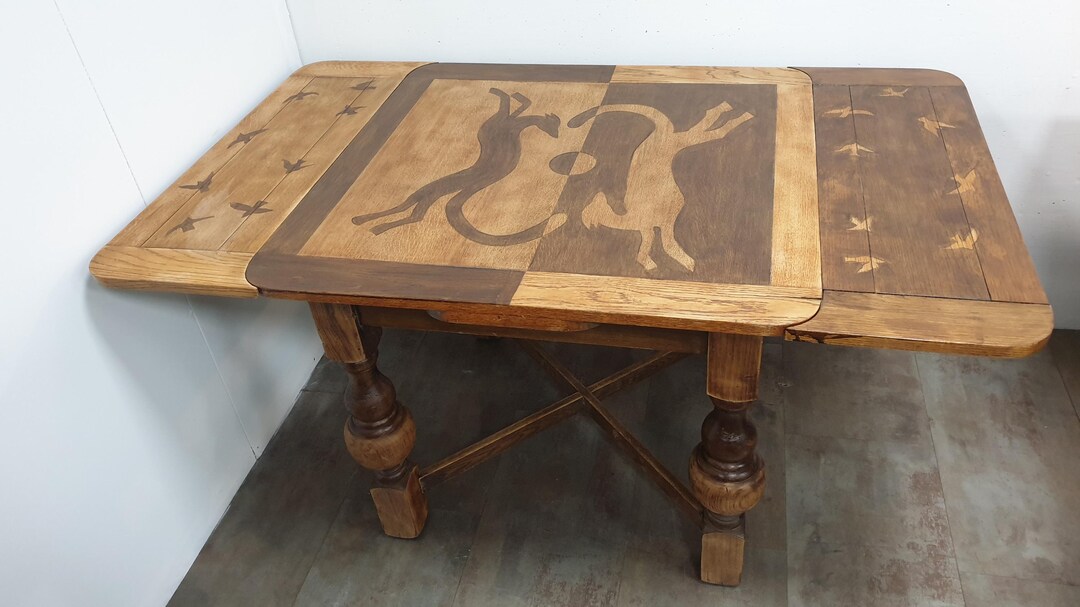 Upcycled Hand Painted Extendable Dining Table - Etsy