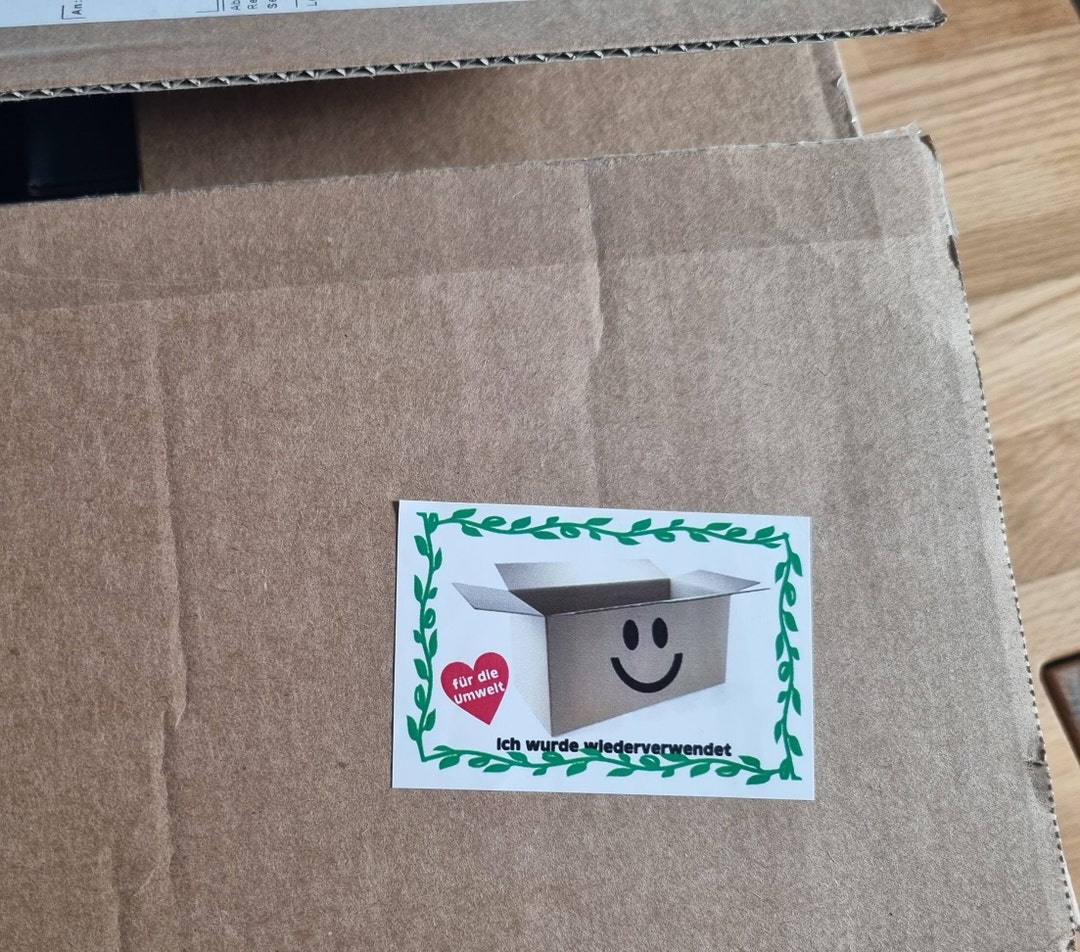 Sticker for Reused Packaging Material - Etsy