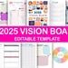 2025 Vision Board Planner Canva Template - Etsy
