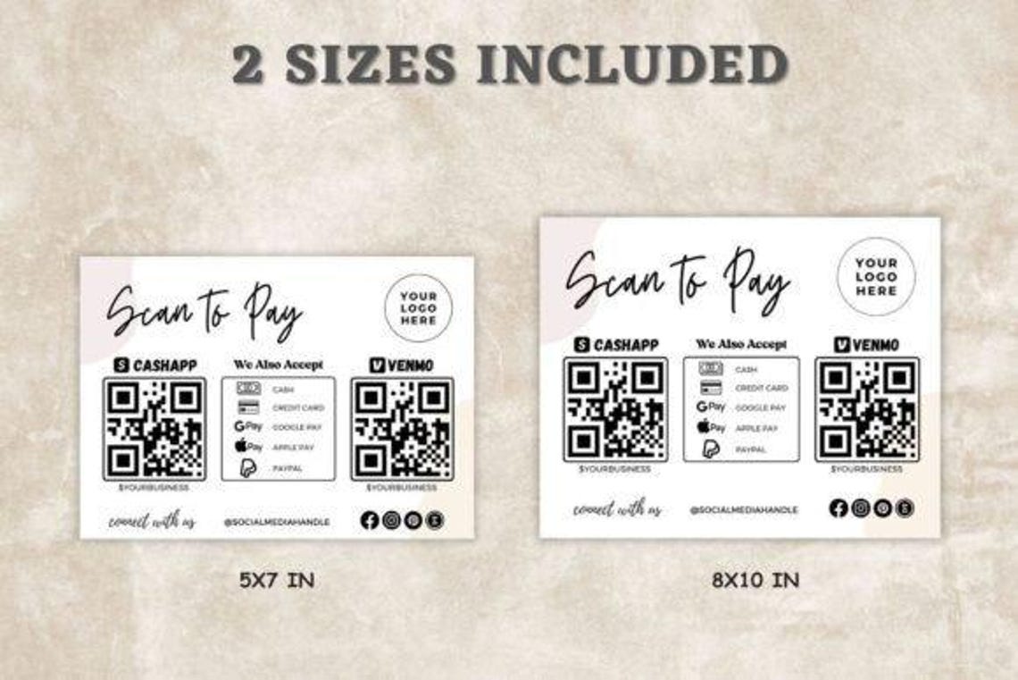 Editable Scan to Pay Card Canva Template - Etsy