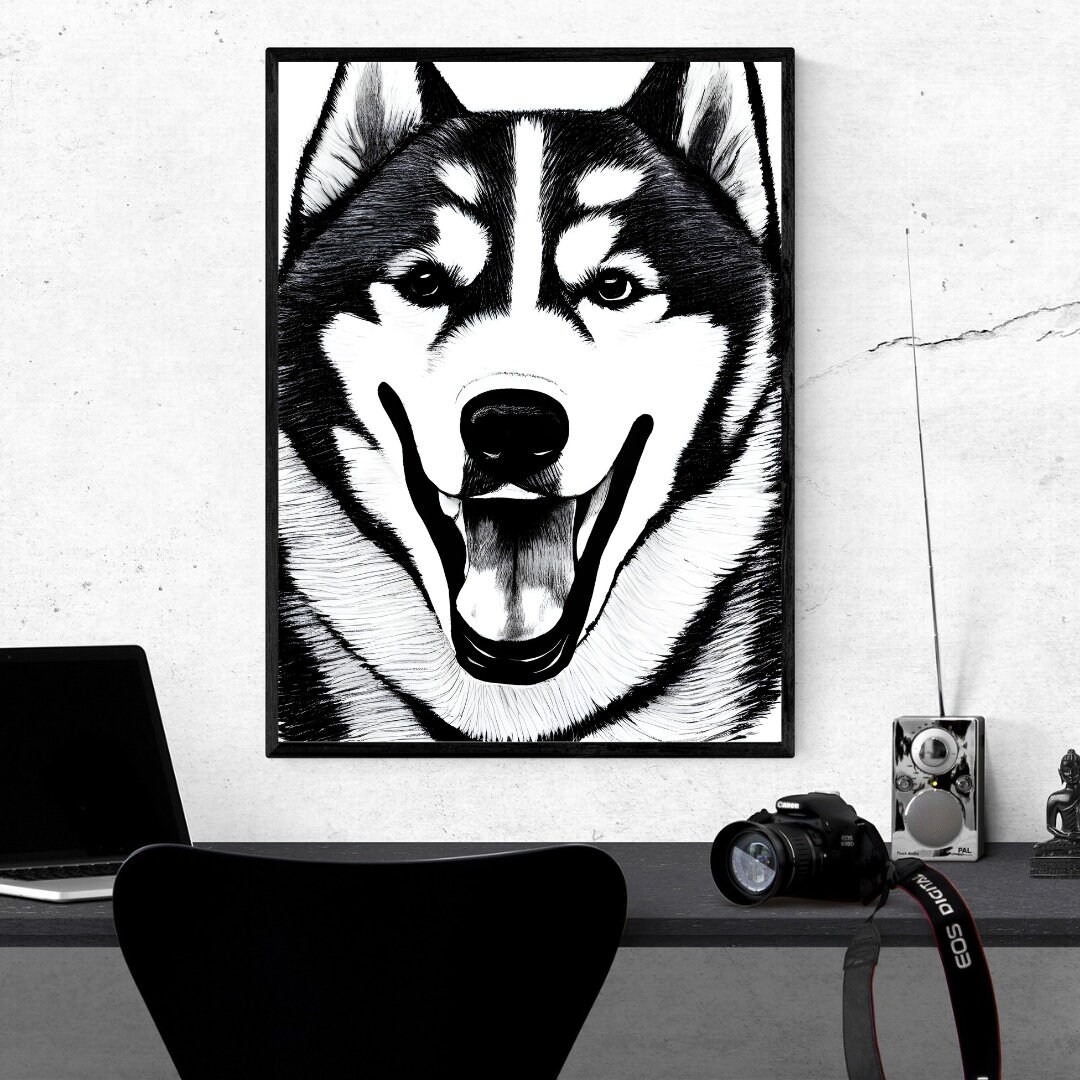 Digital Husky Printable Poster Wall Art Husky Digital Download - Etsy