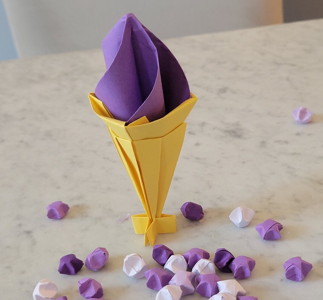 Handmade Origami Ice Cream Soft Serve Cone Paper - Etsy