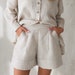 Natural Color Linen Long Shorts, High Waisted Shorts, Linen Bottoms ...