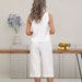 Milk White Capris Linen, Capris Pants, Capris for Women, Capris Women ...