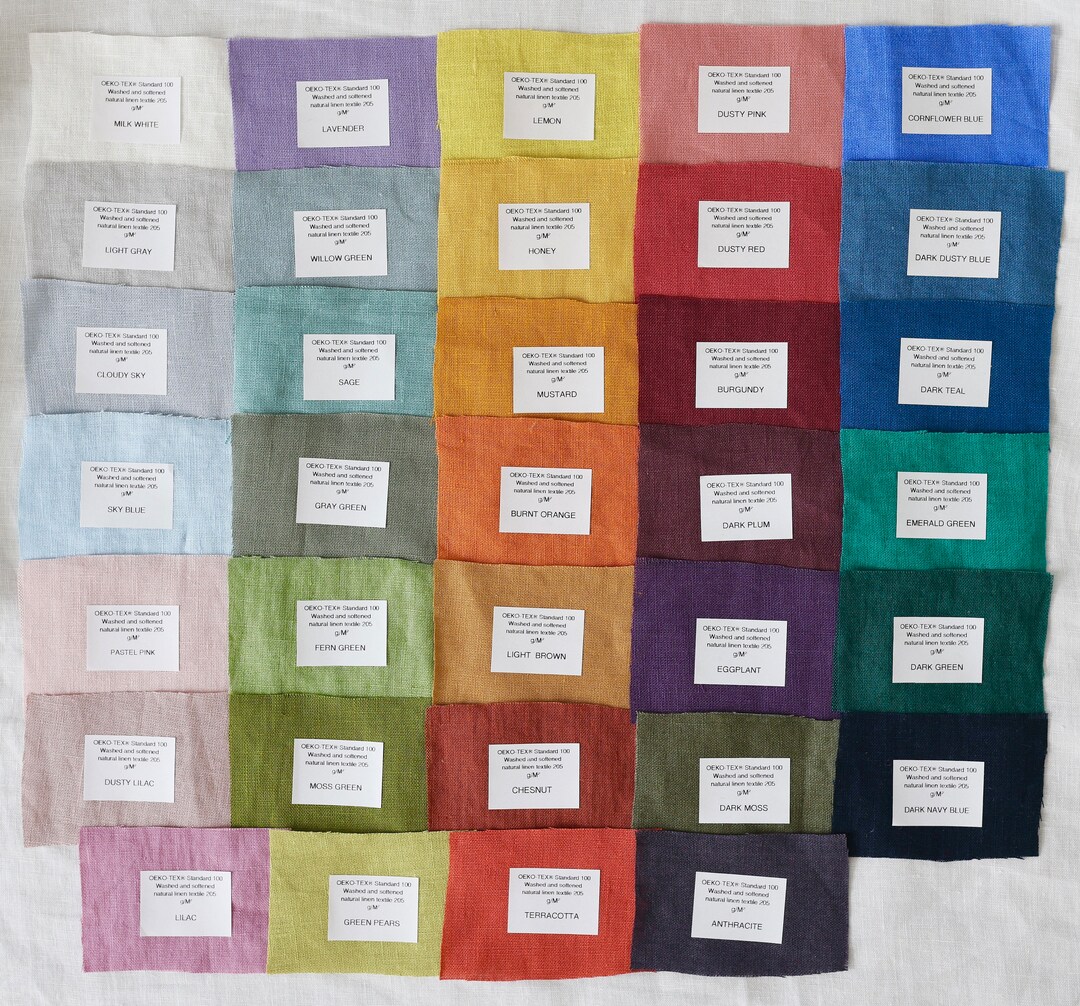 Swatches Linen Fabric Samples 100 Linen Washed Linen Softened Linen - Etsy
