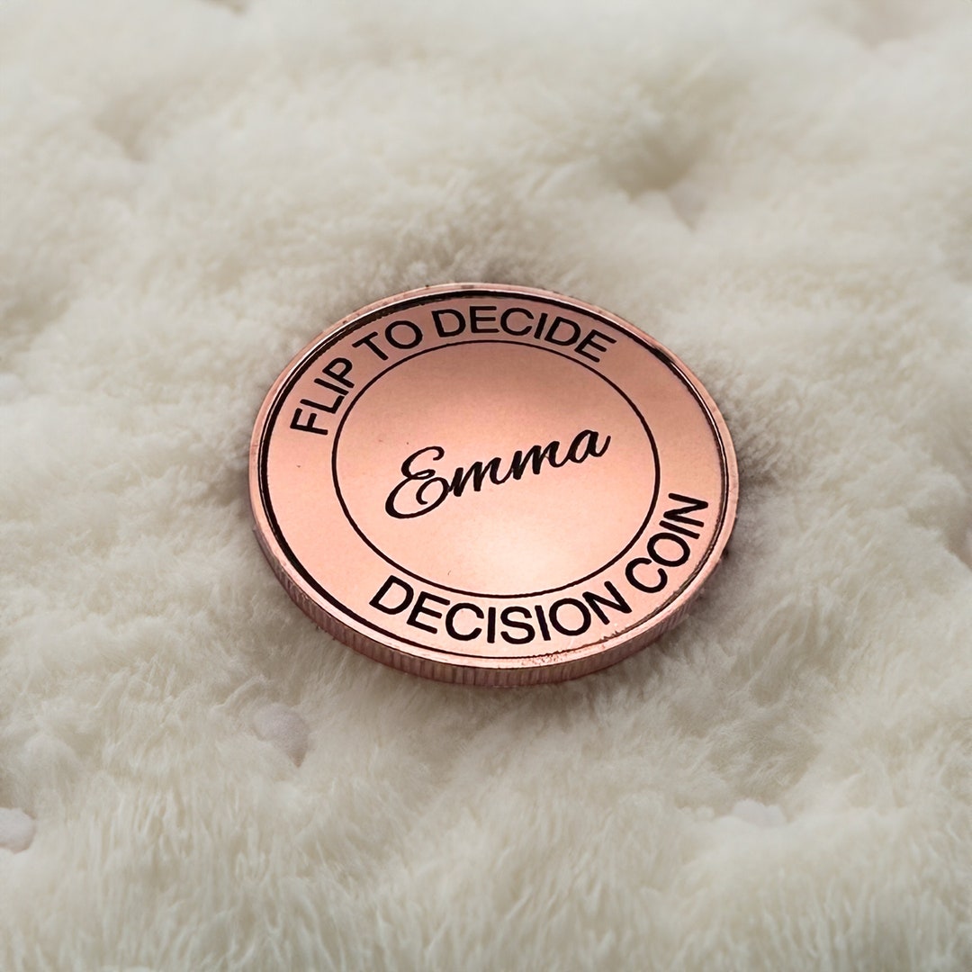 Valentine Day Gift Personalized Decision Flip Coin,custom Fun Wood Flip ...