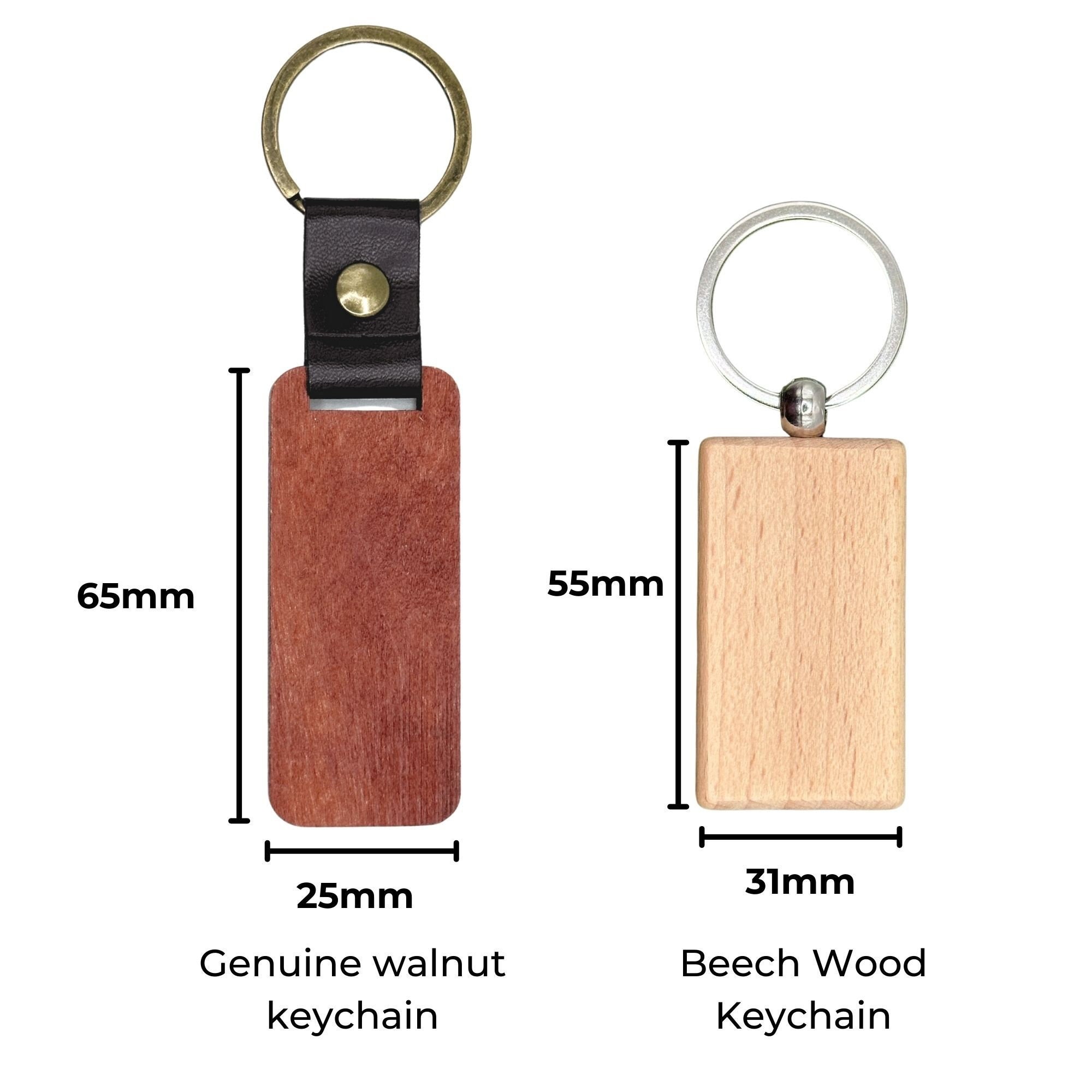Customizable Personalized Laser Engraved Wooden Keychain - Etsy Canada