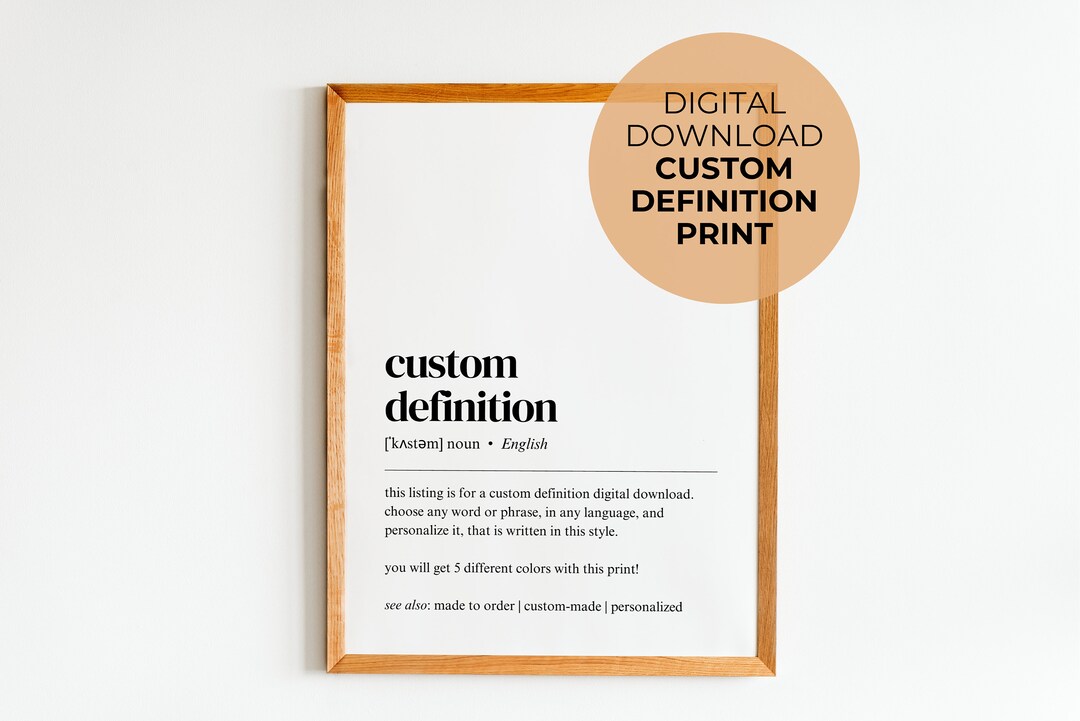 Custom Definition Print | Personalized Gift | Birthday Gift | Custom ...