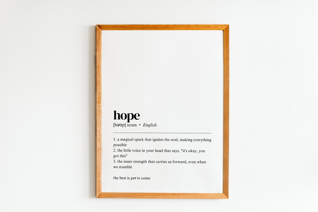 Hope Definition Printable Wall Art | Hope Poster | Hope Print | Hope ...