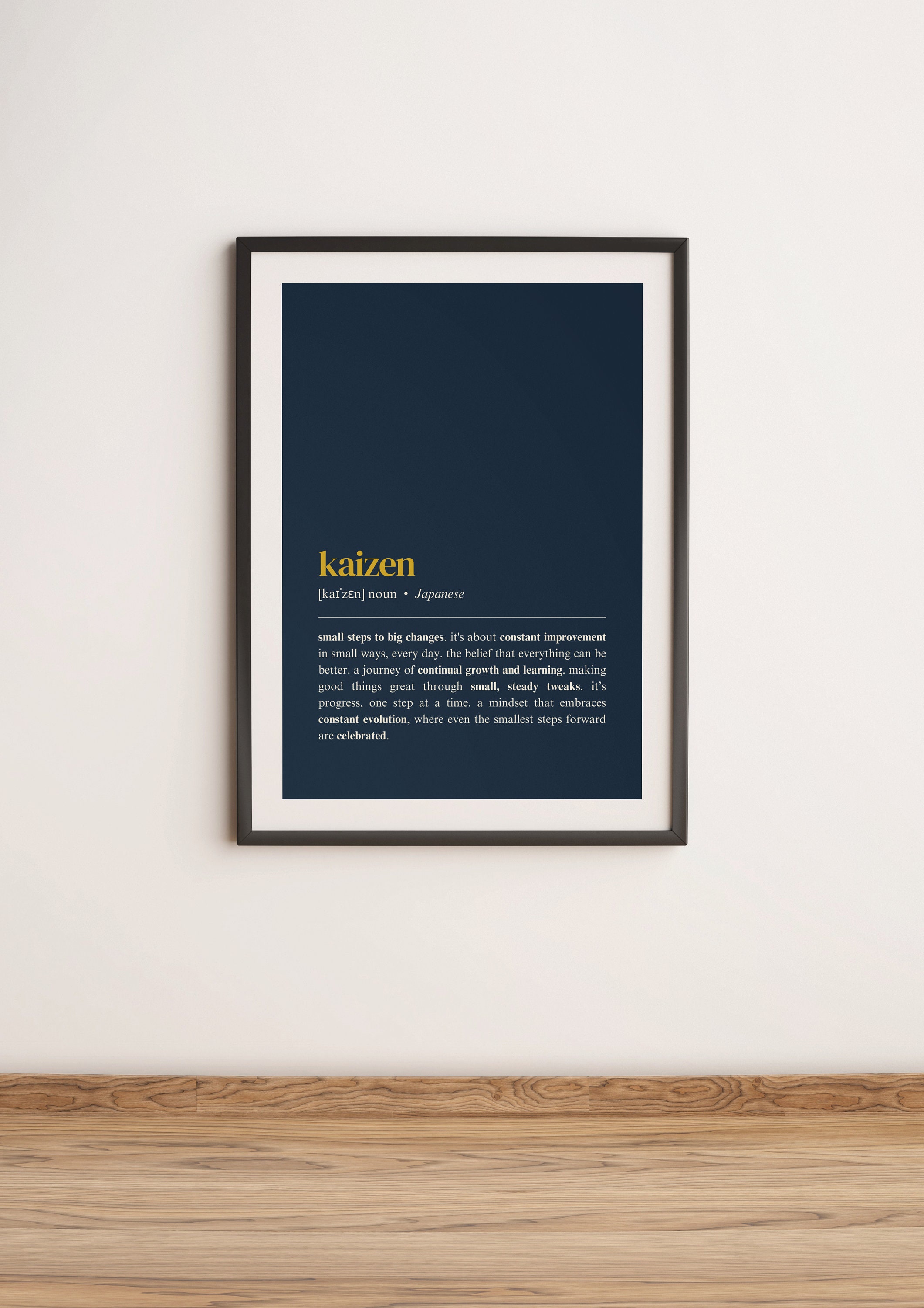 Kaizen Definition Print | Japanese Art | Kaizen | Kaizen Poster ...