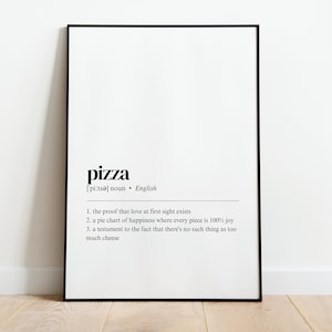 Pizza Definition Printable Wall Art | Pizza Lover Gift | Pizza Poster ...