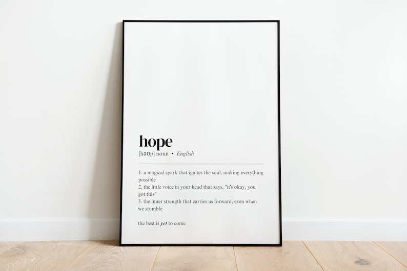 Hope Definition Printable Wall Art | Hope Poster | Hope Print | Hope ...