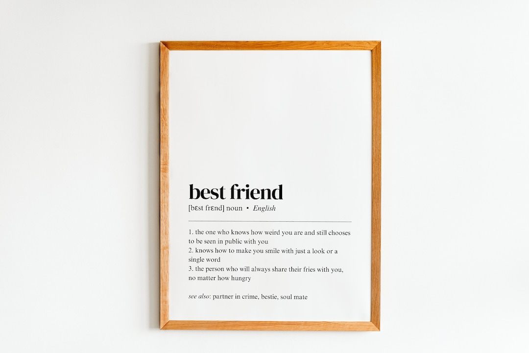 Best Friend Definition Printable Wall Art | Best Friend Print | Best ...