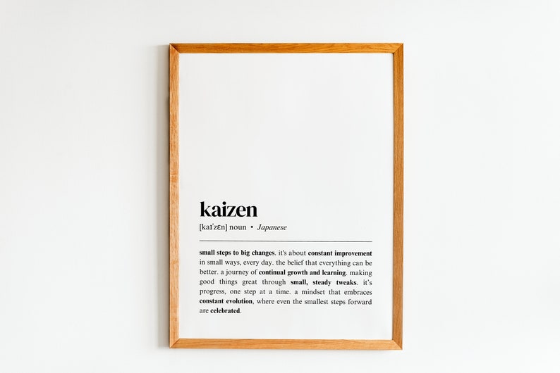 Kaizen Definition Print | Japanese Art | Kaizen | Kaizen Poster ...