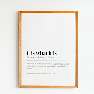It is What It is Definition | Printable Wall Art | It is What It is ...