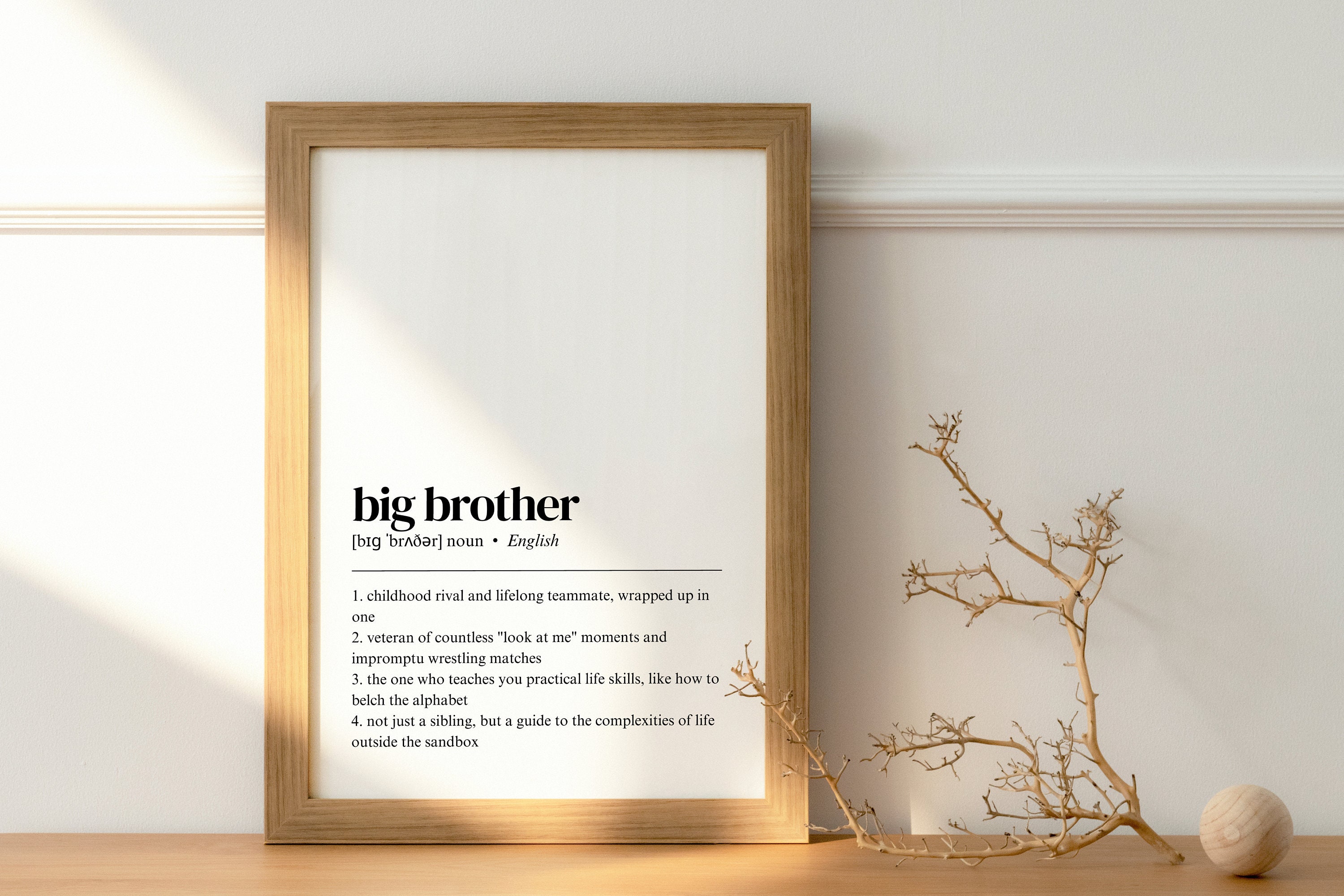 Big Brother Definition Print | Gift for Him | Brother Print | Gift for ...
