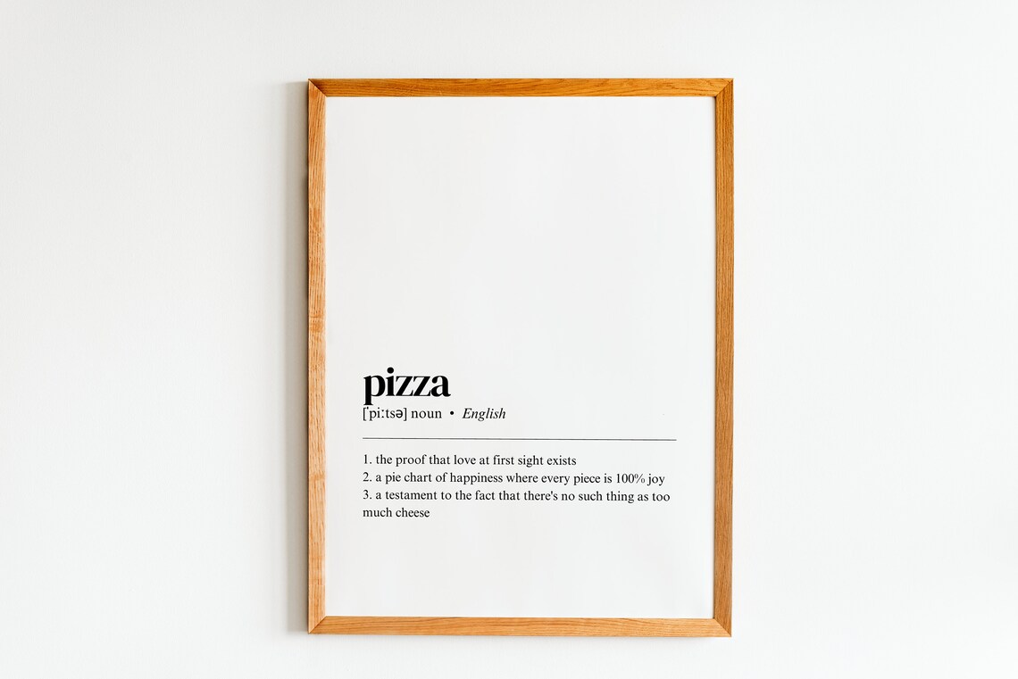 Pizza Definition Printable Wall Art | Pizza Lover Gift | Pizza Poster ...