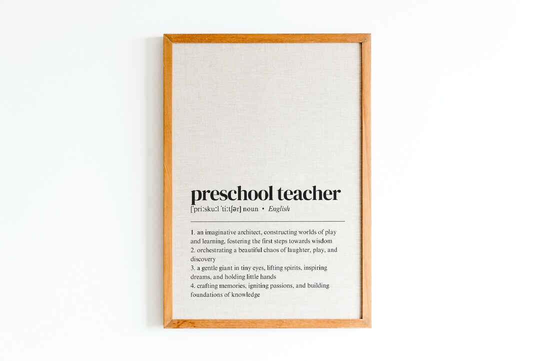 Preschool Teacher Definition Printable Wall Art | Teacher Poster ...