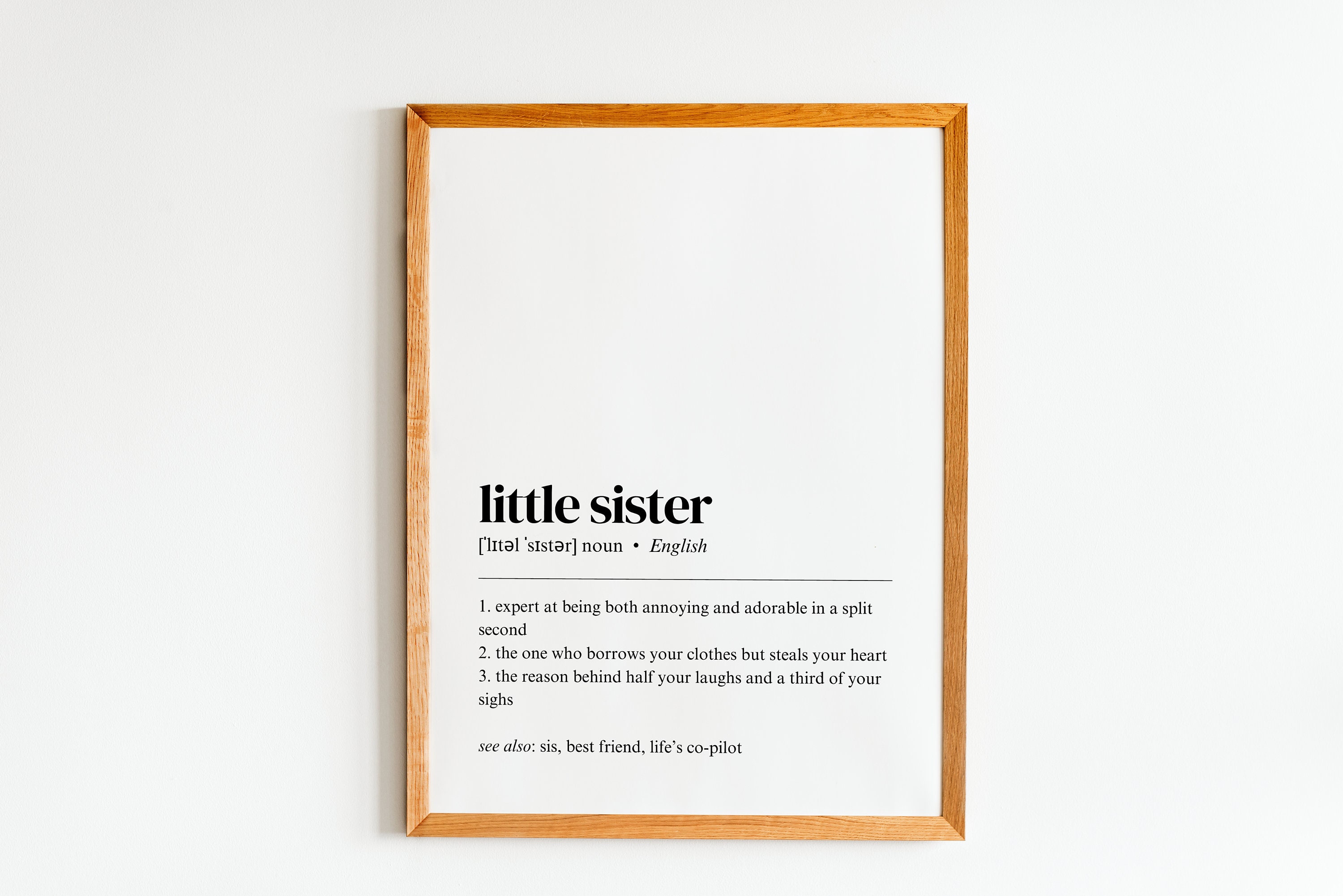 Little Sister Definition Print | Gift for Her | Sister Print | Gift for ...