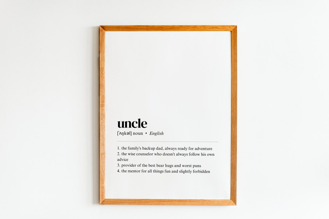 Uncle Definition Print | Gift for Him | Uncle Print | Gift for Uncle ...