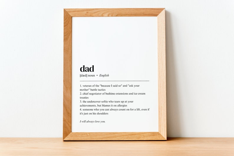 Dad Definition Print | Dad Print | Gift for Him | Gift for Dad | Dad ...