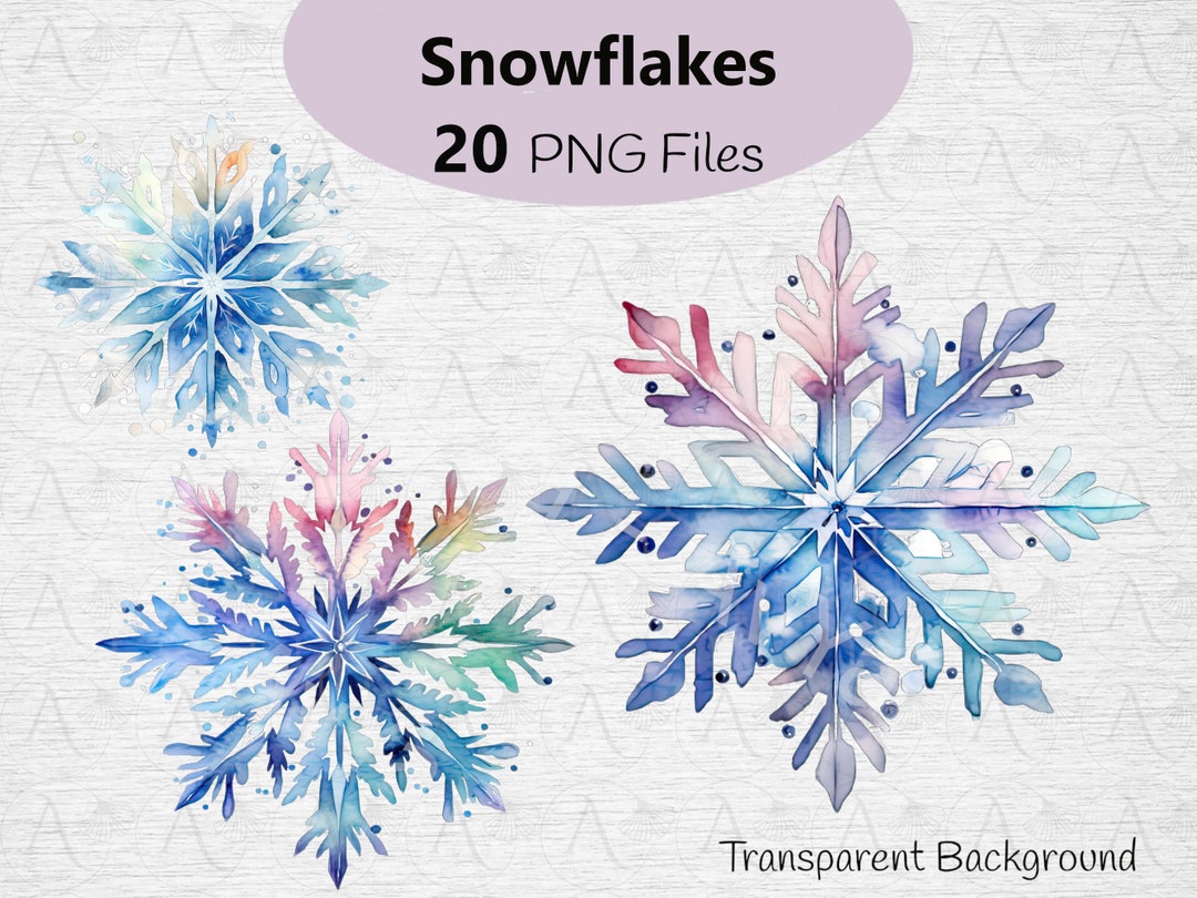 Snowflakes Clipart: 20 Winter PNG Images (digital Download) - Etsy