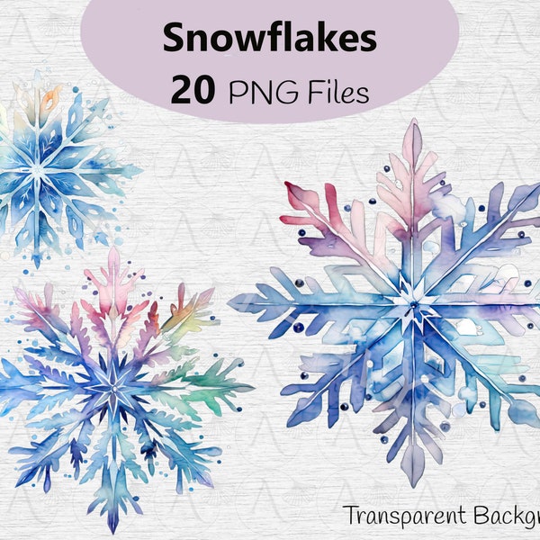 Snowflakes Clipart - Etsy