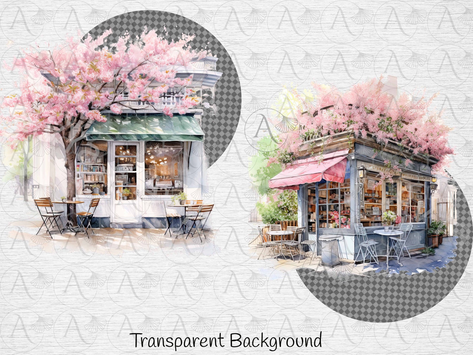 Spring Coffee Shop Clipart Cafe Clip Art Romantic French - Etsy