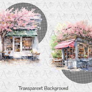 Spring Coffee Shop Clipart, Cafe Clip Art, Romantic French Cafe ...
