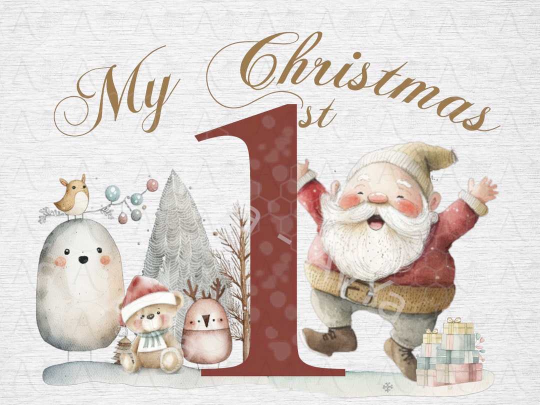 1st Christmas Santa PNG, Baby's First Christmas, Christmas Card Design ...