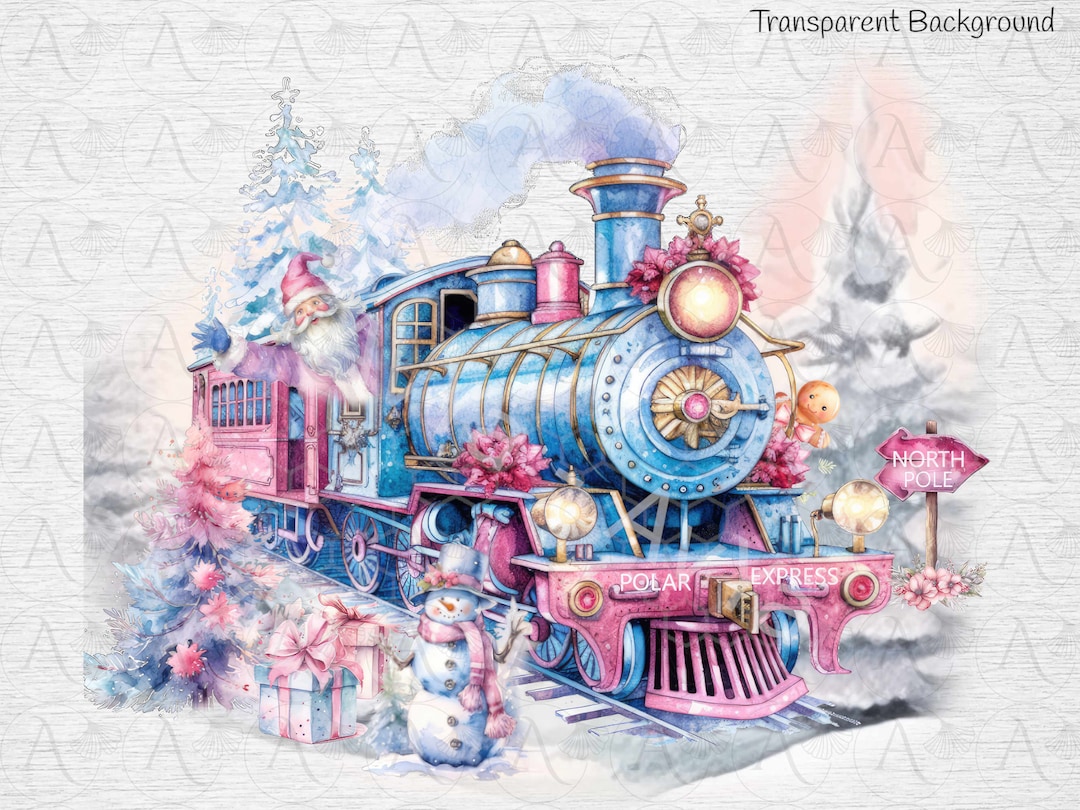 Polar Express Christmas Train -pink Santa Train, North Pole. Xmas 2024 ...