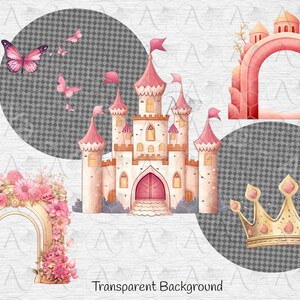 Pink Princess Clipart, Princess Castle, Carriage, Knight, Pony, Flower ...