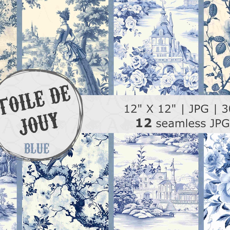 French Toile Paper - Etsy