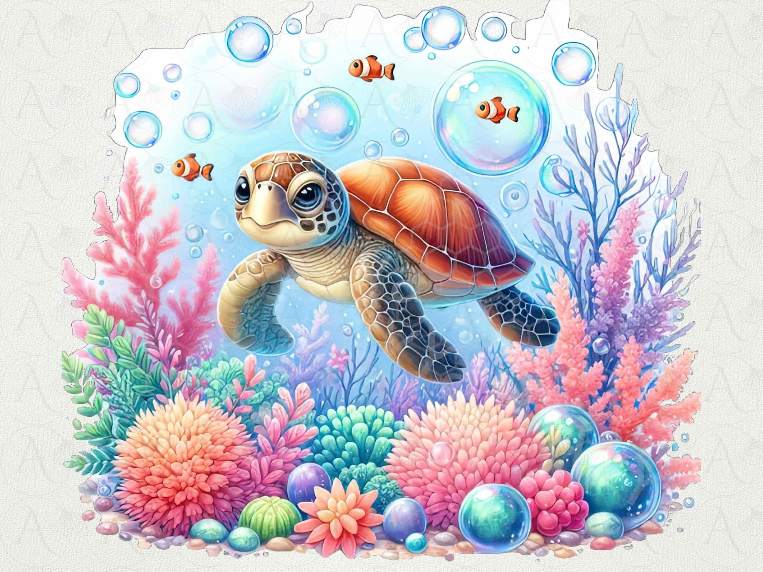Baby Shower Sea Turtle Cartoon