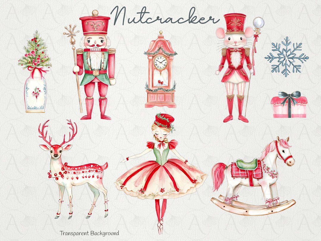 Nutcracker Watercolor Clipart Set | Christmas & Ballet Graphics ...