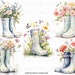 Whimsical Spring Rain Boots Clipart Spring Garden PNG Watercolor ...