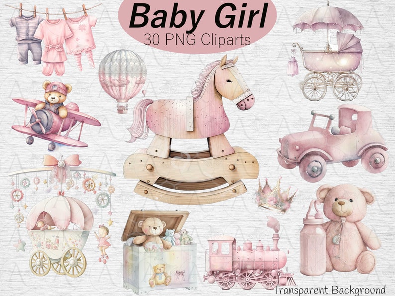 Baby Girl Clipart Newborn Baby Baby Decor Nursery Room - Etsy