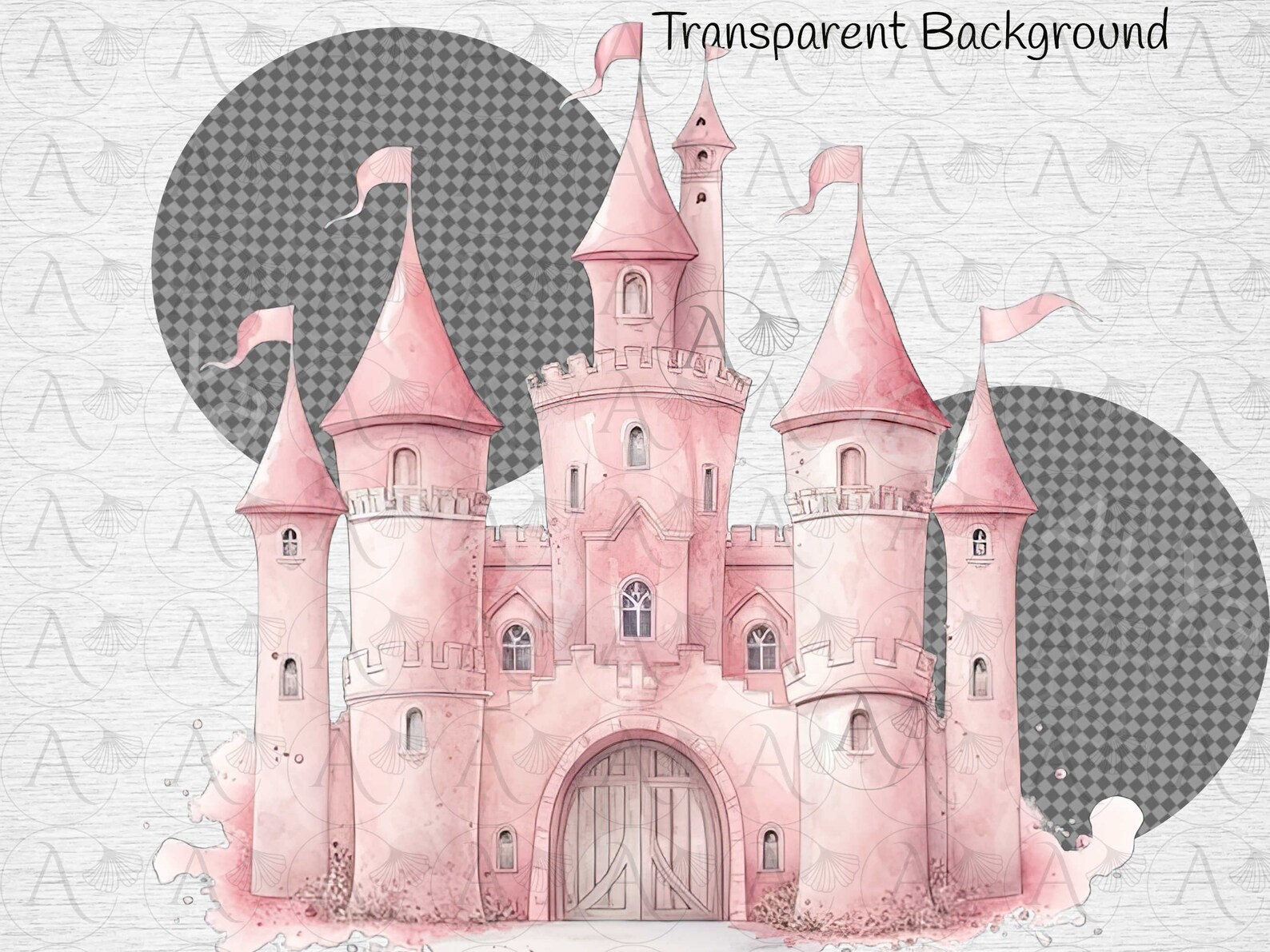 Princess Pink Castle Clipart: Nursery Art (digital Download) - Etsy