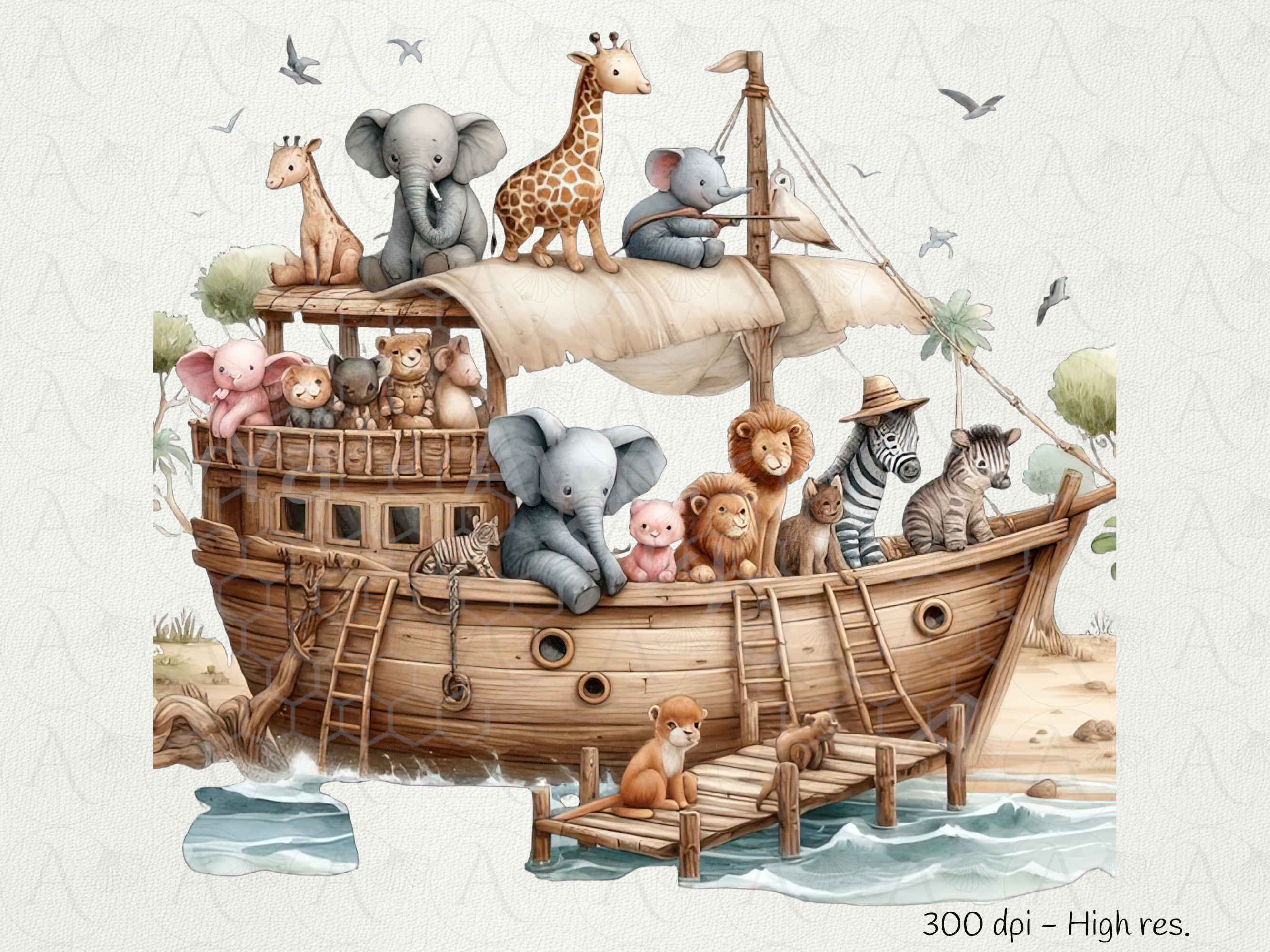 Noah's Ark PNG Bundle: Baby Animals Nursery Decor (digital Download) - Etsy