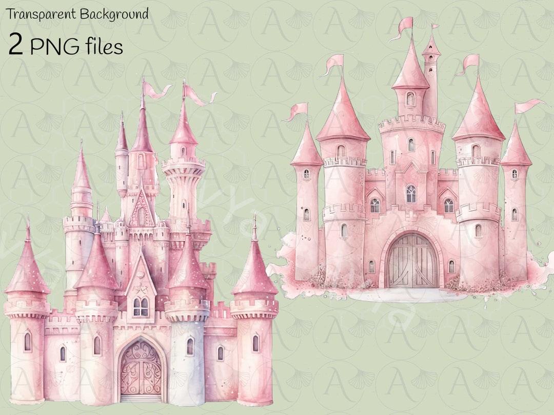 Princess Pink Castle Clipart: Nursery Art (digital Download) - Etsy