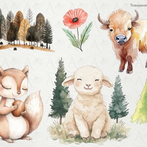 Woodland Animals Clipart ,jungle Clipart Bundle, Boho Woodland Baby ...