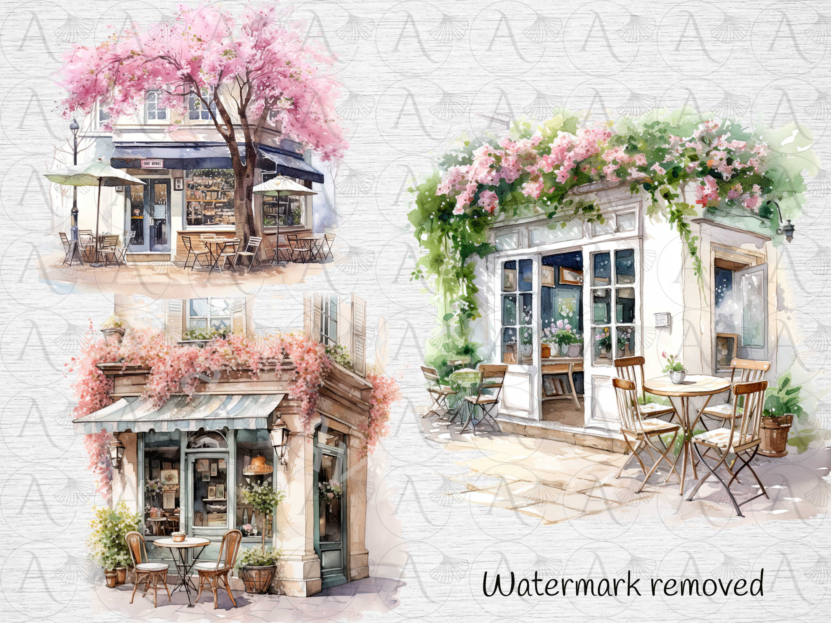 Spring Coffee Shop Clipart Cafe Clip Art Romantic French - Etsy