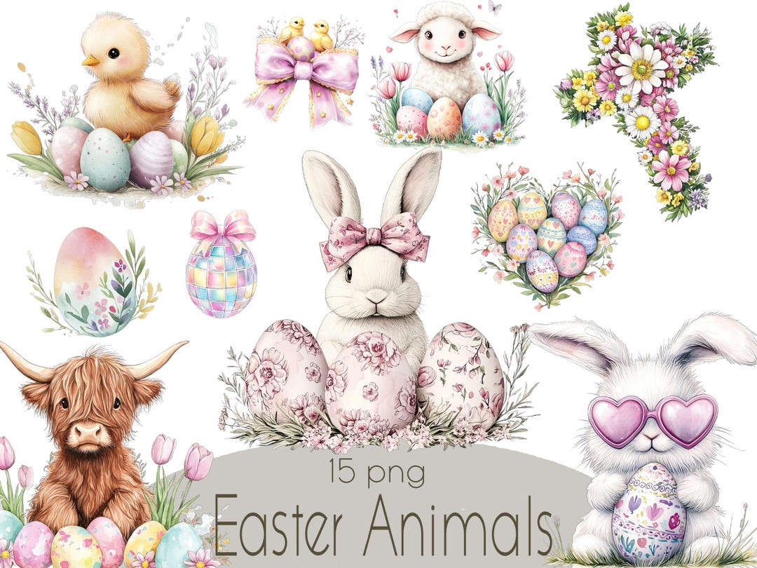 Easter Clipart - Easter Bunnies, Egg Hunt , Easter Egg - Spring Clipart ...