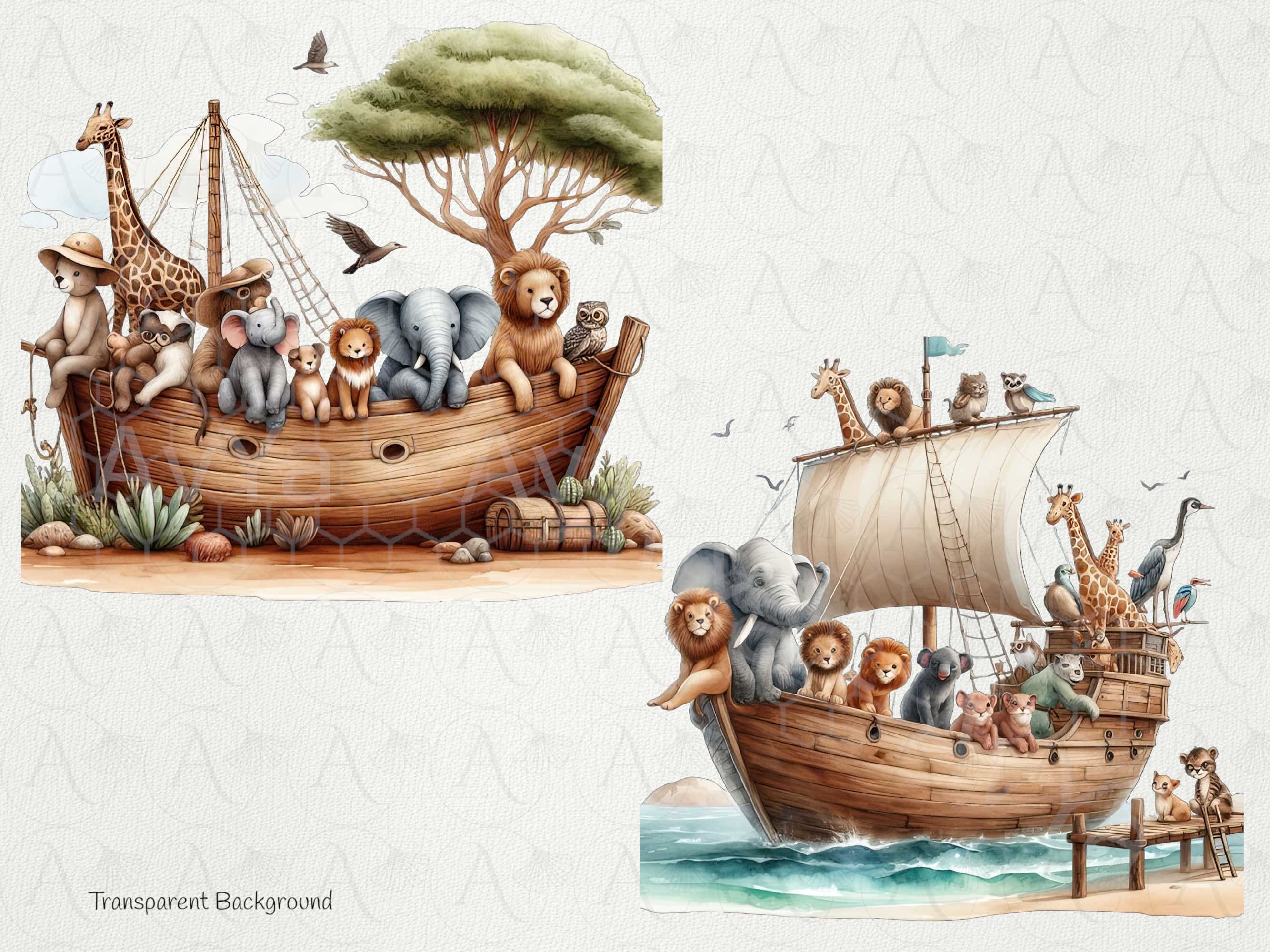 Noah's Ark PNG Bundle: Baby Animals Nursery Decor (digital Download) - Etsy