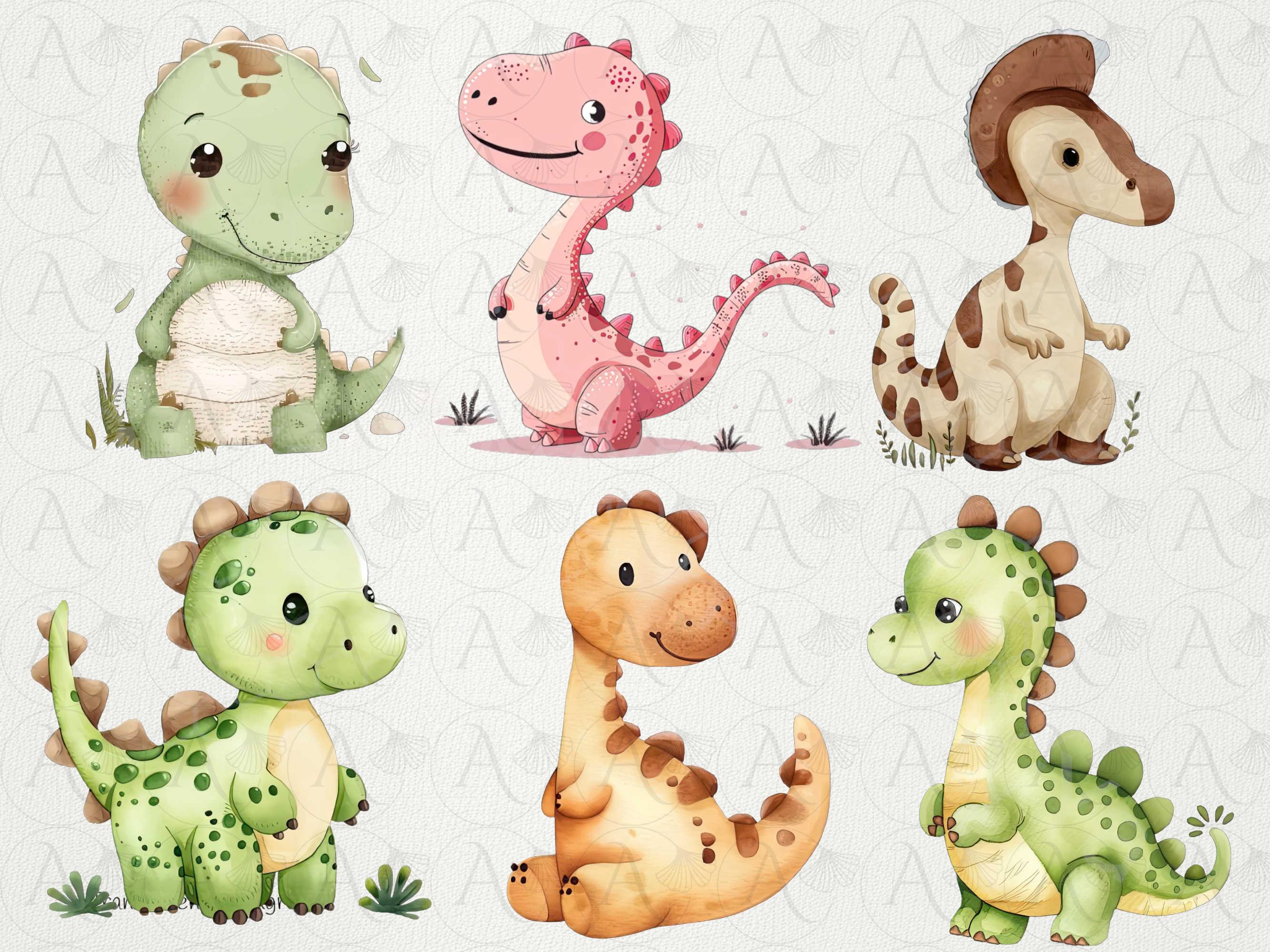 Cute Dinosaur Clipart, Baby Dinosaur Dinosaur Clipart Set for Baby ...