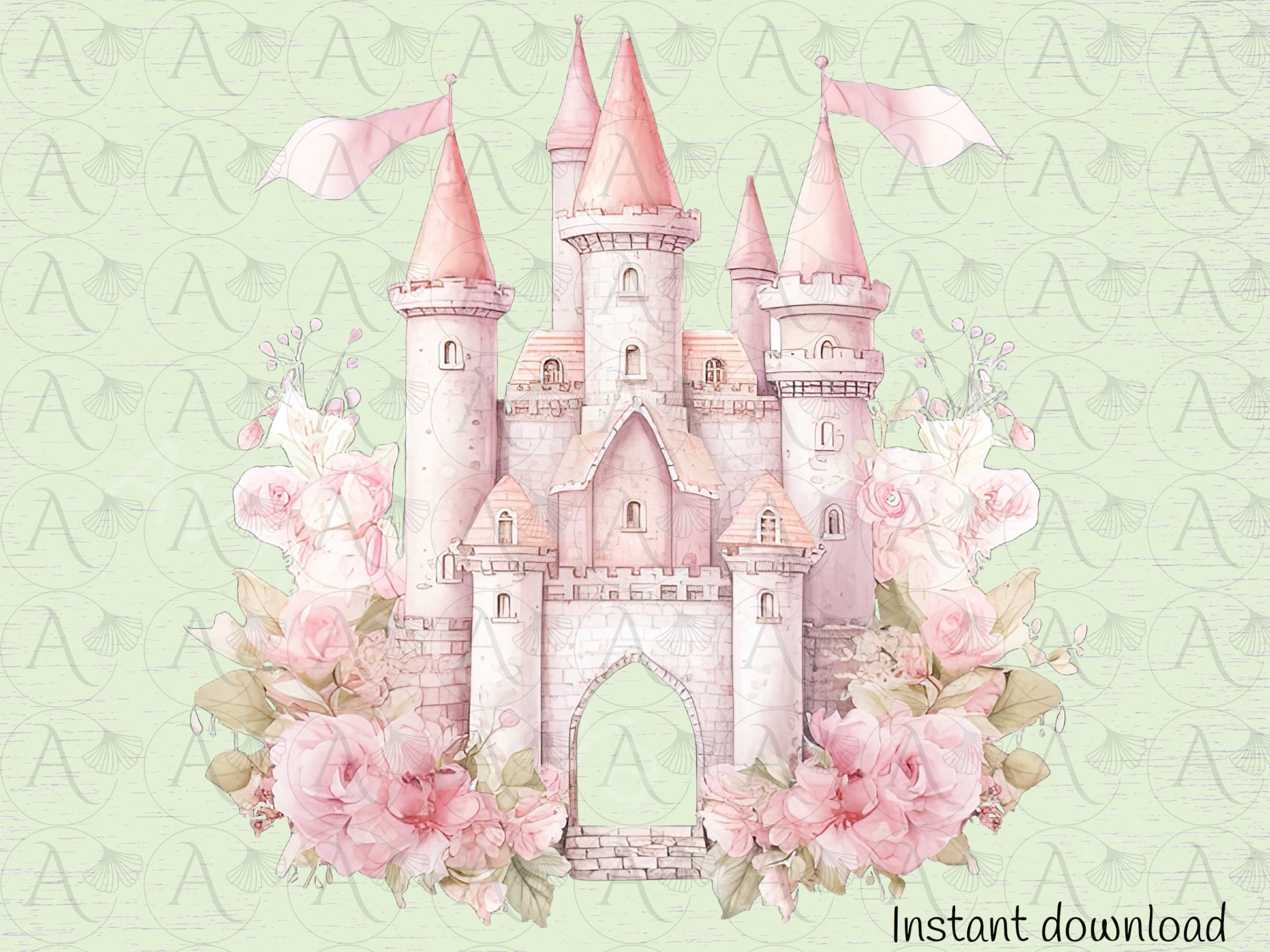 Princess Castle Clipart Pink Castle Birthday Party Baby - Etsy