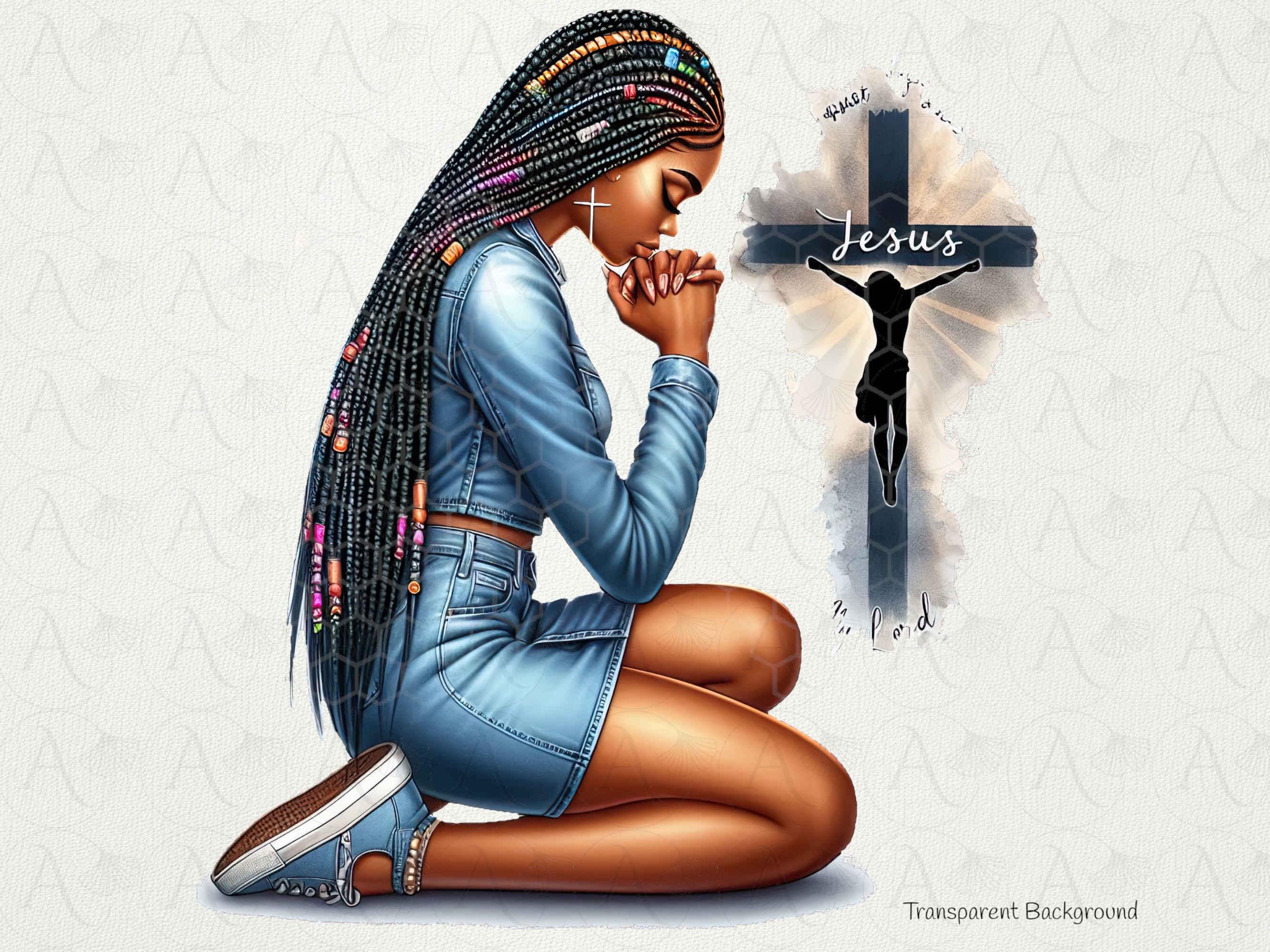 Black Women Praying PNG Clipart: Faith & Jesus (digital Download) - Etsy