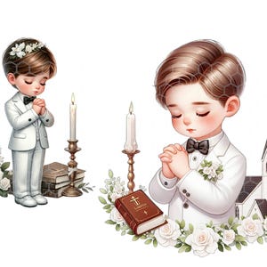First Holy Communion Boy, Baptism Clipart, Religious Card Making ...