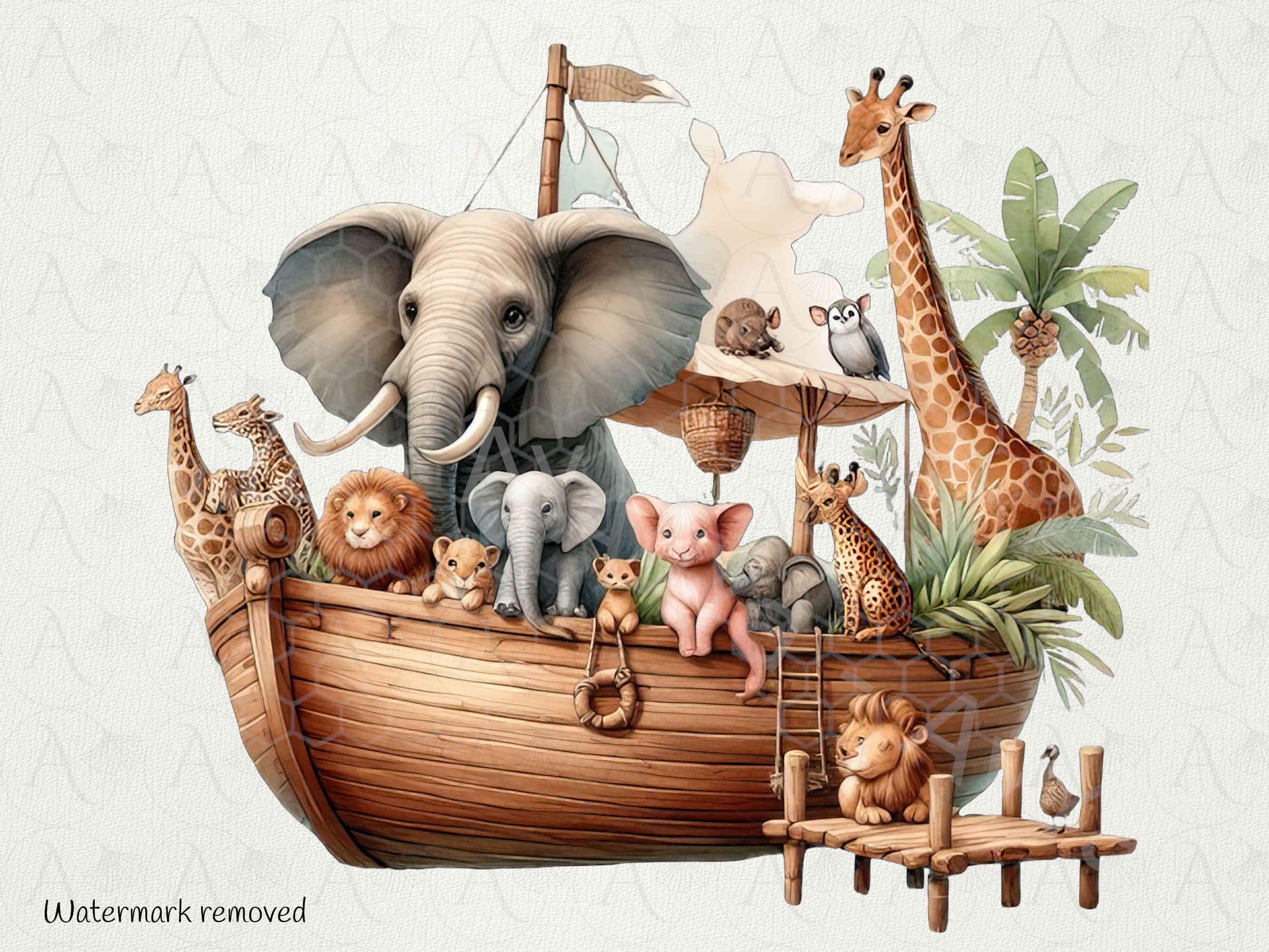 Noah's Ark PNG Bundle: Baby Animals Nursery Decor (digital Download) - Etsy