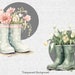 Whimsical Spring Rain Boots Clipart Spring Garden PNG Watercolor ...